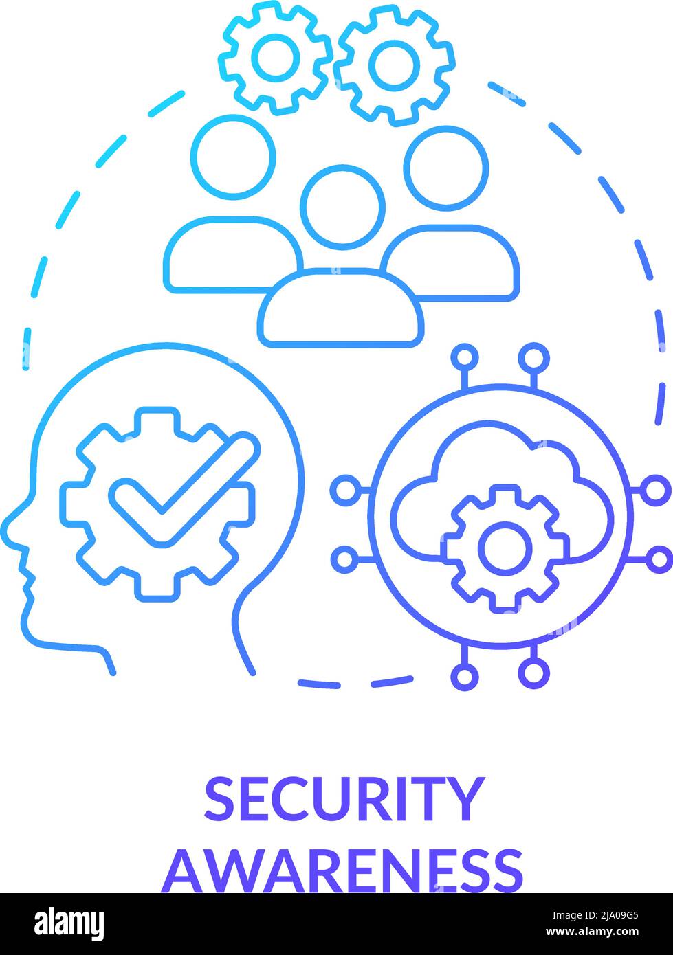 Security awareness blue gradient concept icon Stock Vector Image & Art ...