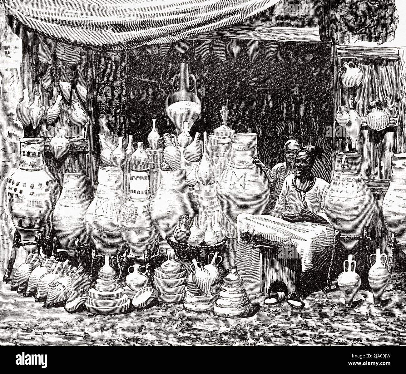 Traditional pottery shop. Souk Medina of Fez, Fes el Bali, Morocco ...