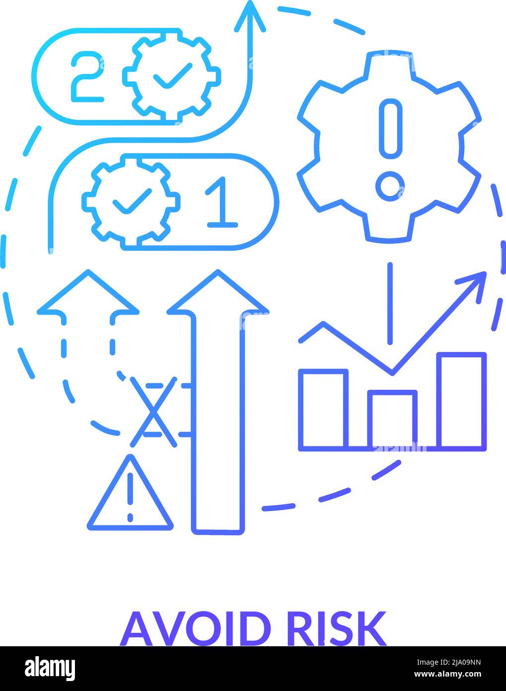 Avoid risk blue gradient concept icon Stock Vector Image & Art - Alamy