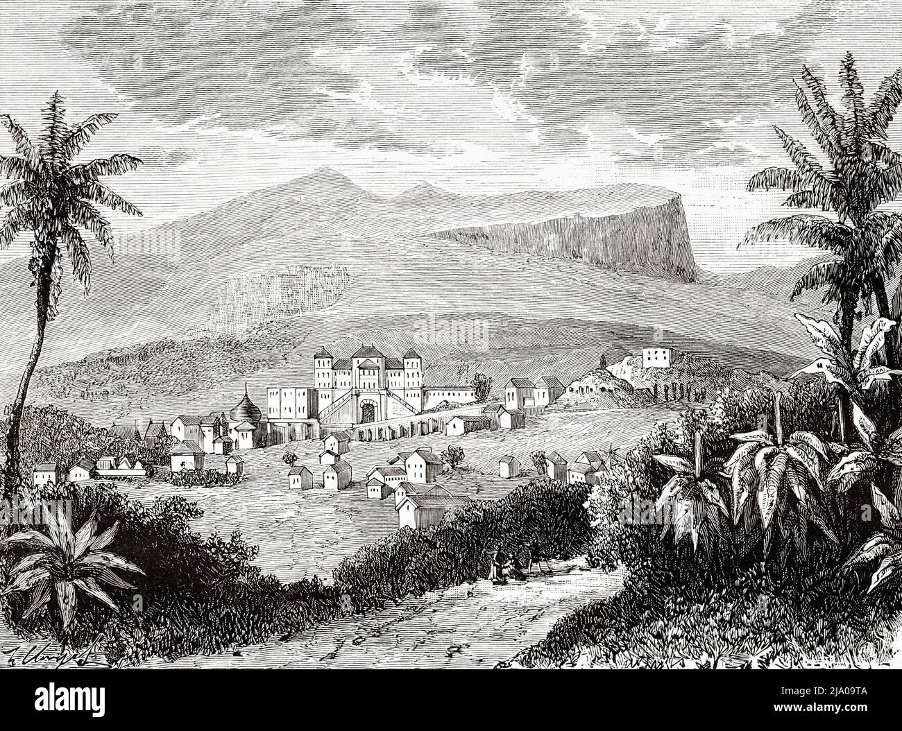 The hill of Bonnet at the Bishop and the Palace of Sans Souci at Milot ...