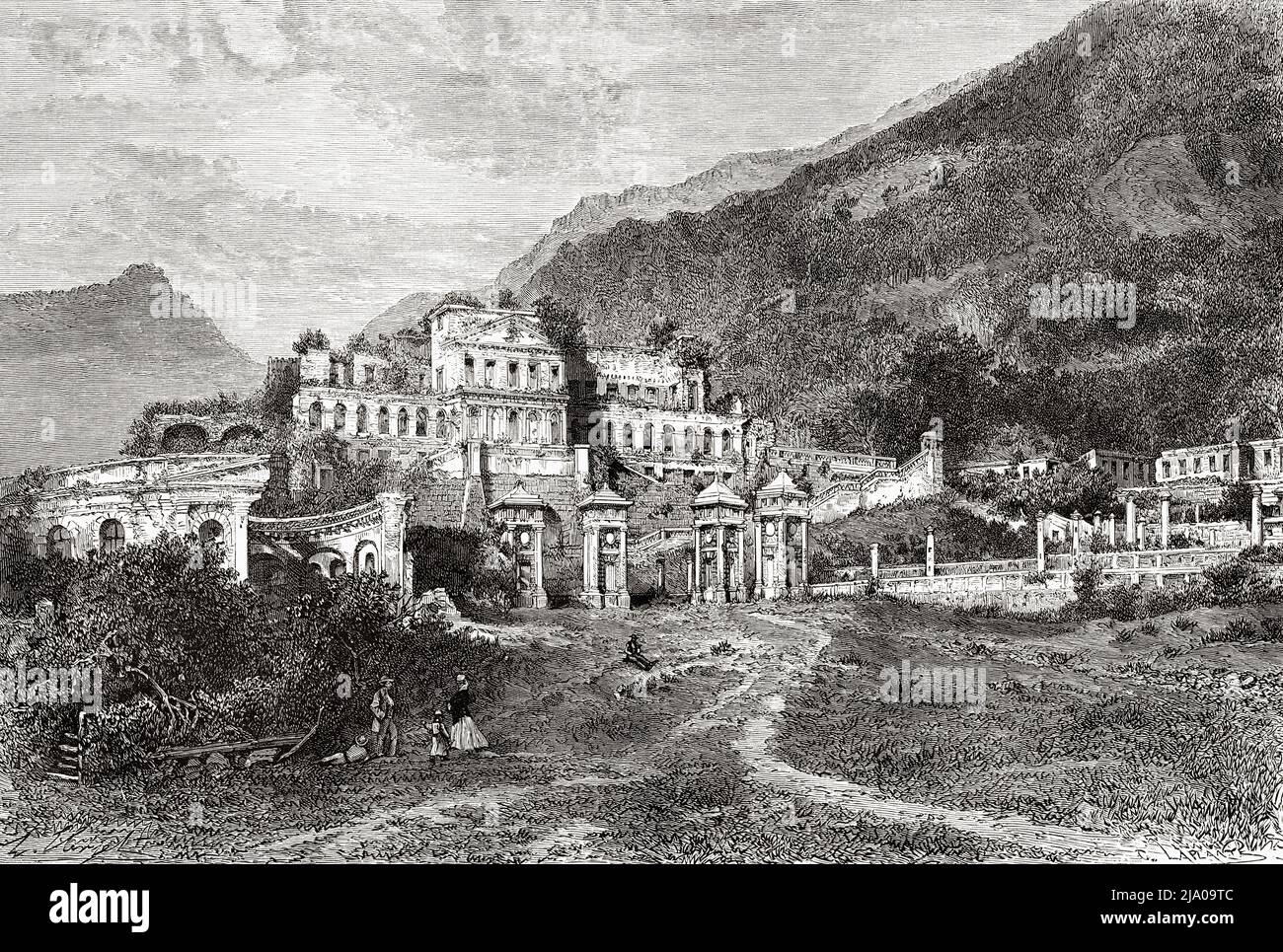 Ruins of the The Palace of Sans-Souci was the principal royal residence ...