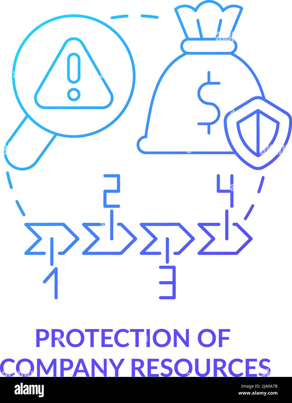Company resources protection blue gradient concept icon Stock Vector ...