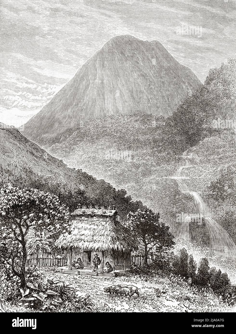 Waterfall in La Caldera. Nariño Department, Colombia, South America ...