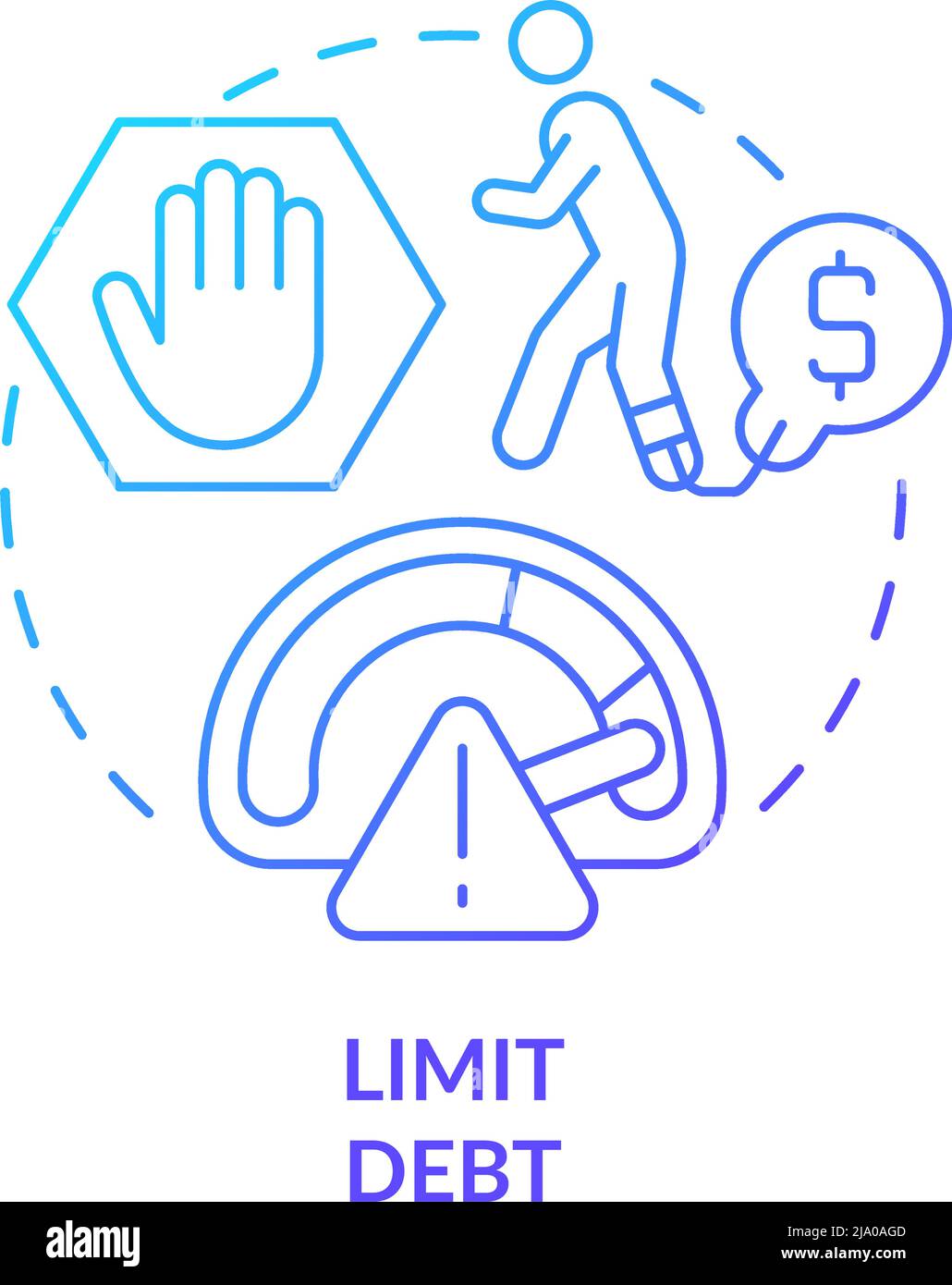 Limit debt blue gradient concept icon Stock Vector Image & Art - Alamy
