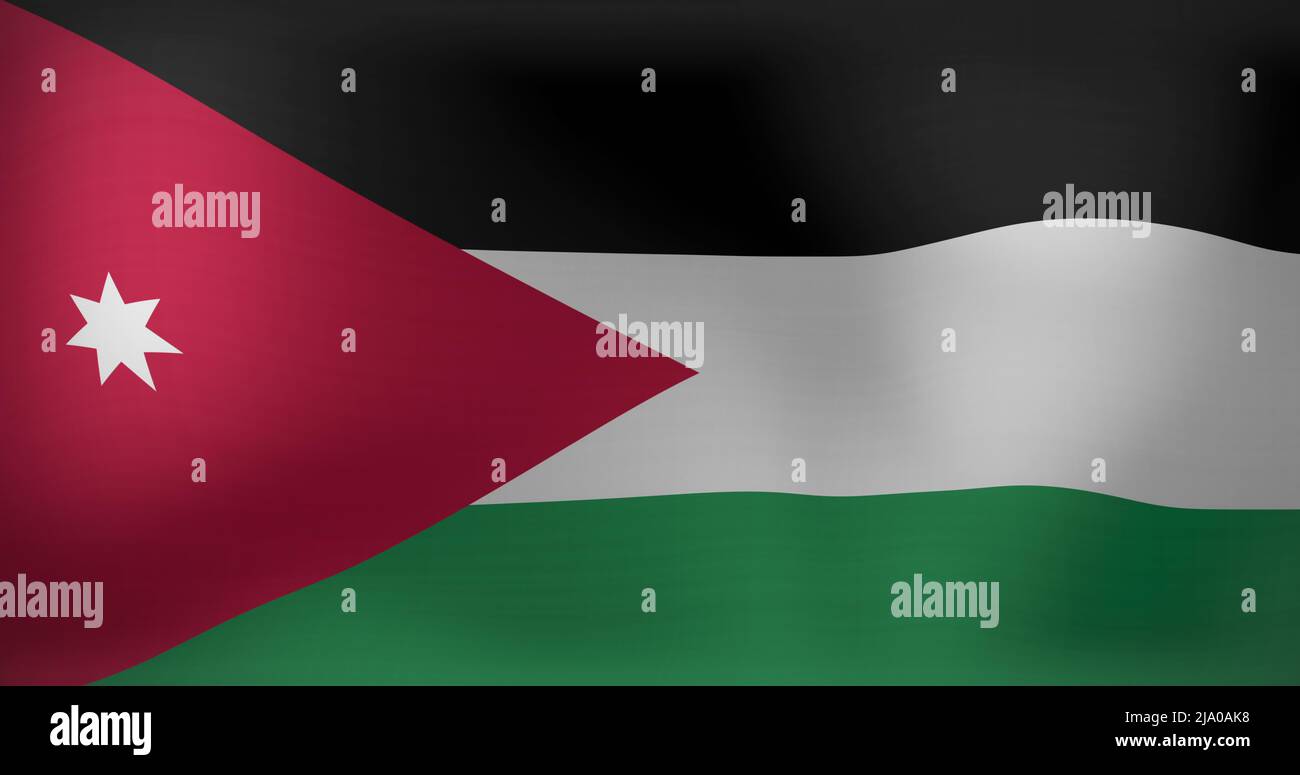Image of waving flag of jordan Stock Photo - Alamy