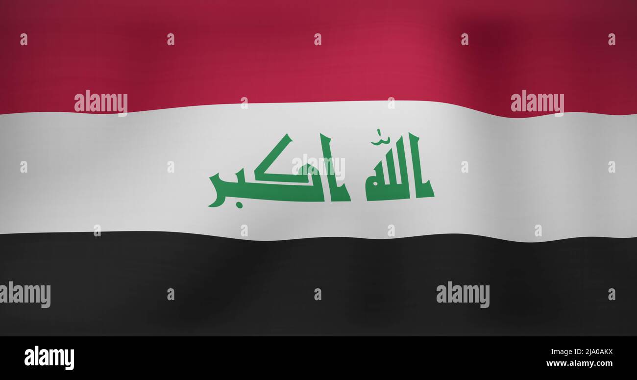 Image of waving flag of iraq Stock Photo - Alamy