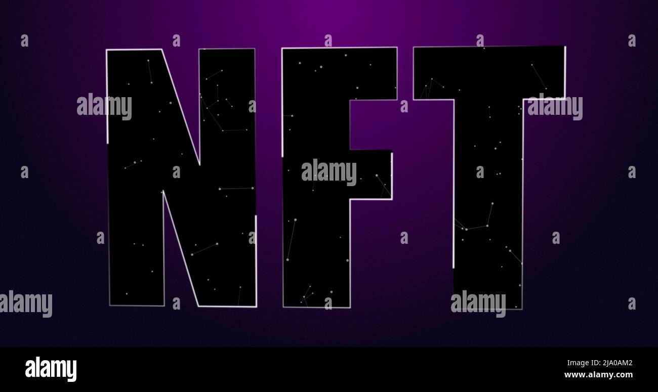 Image of black nft text over violet background Stock Photo - Alamy