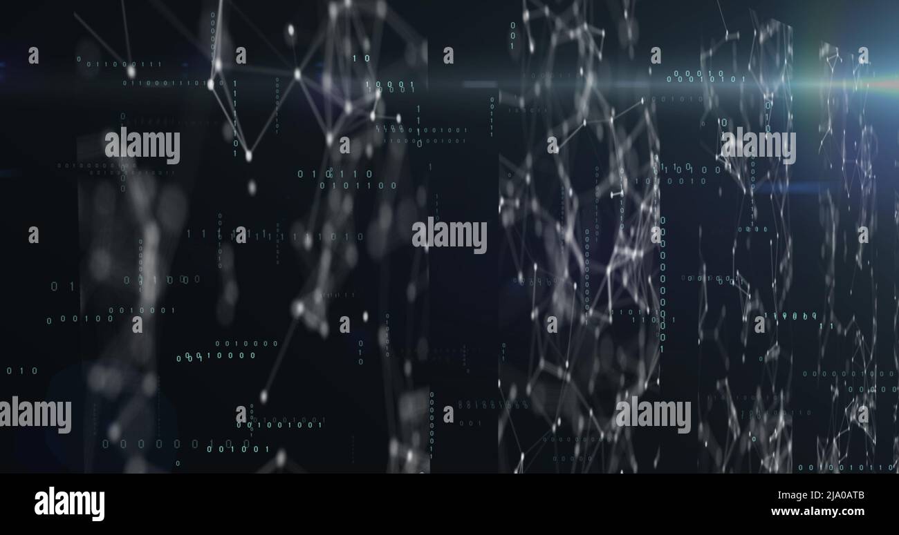 Image of data processing over shapes Stock Photo - Alamy