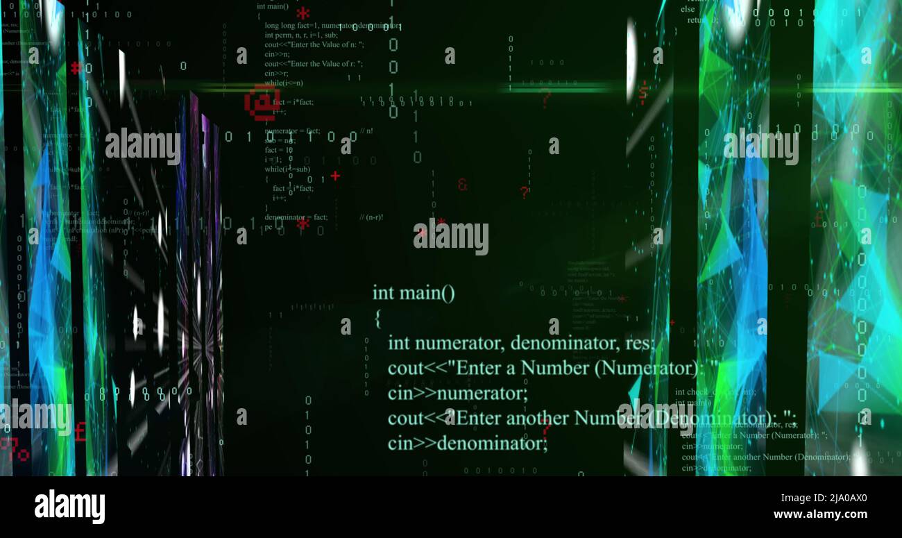 Image of data processing over shapes Stock Photo - Alamy