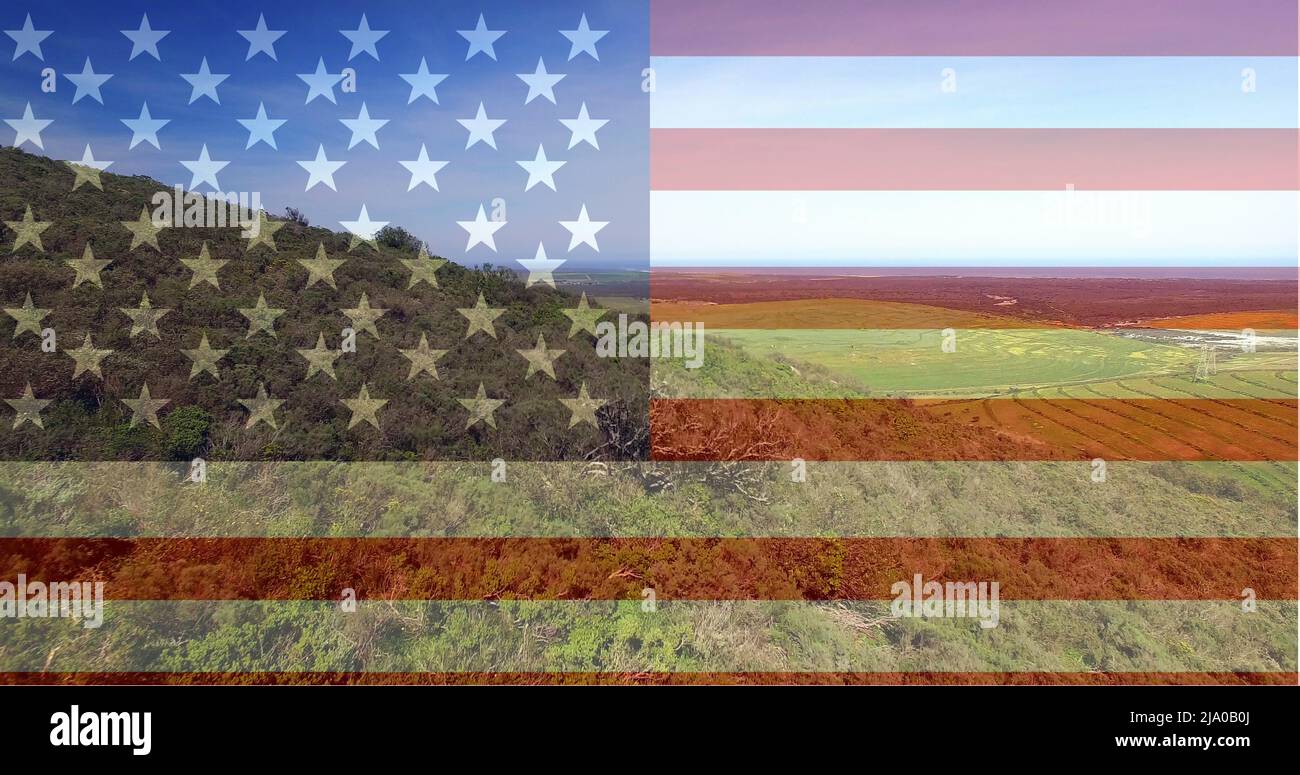 American flag landscape hi-res stock photography and images - Alamy