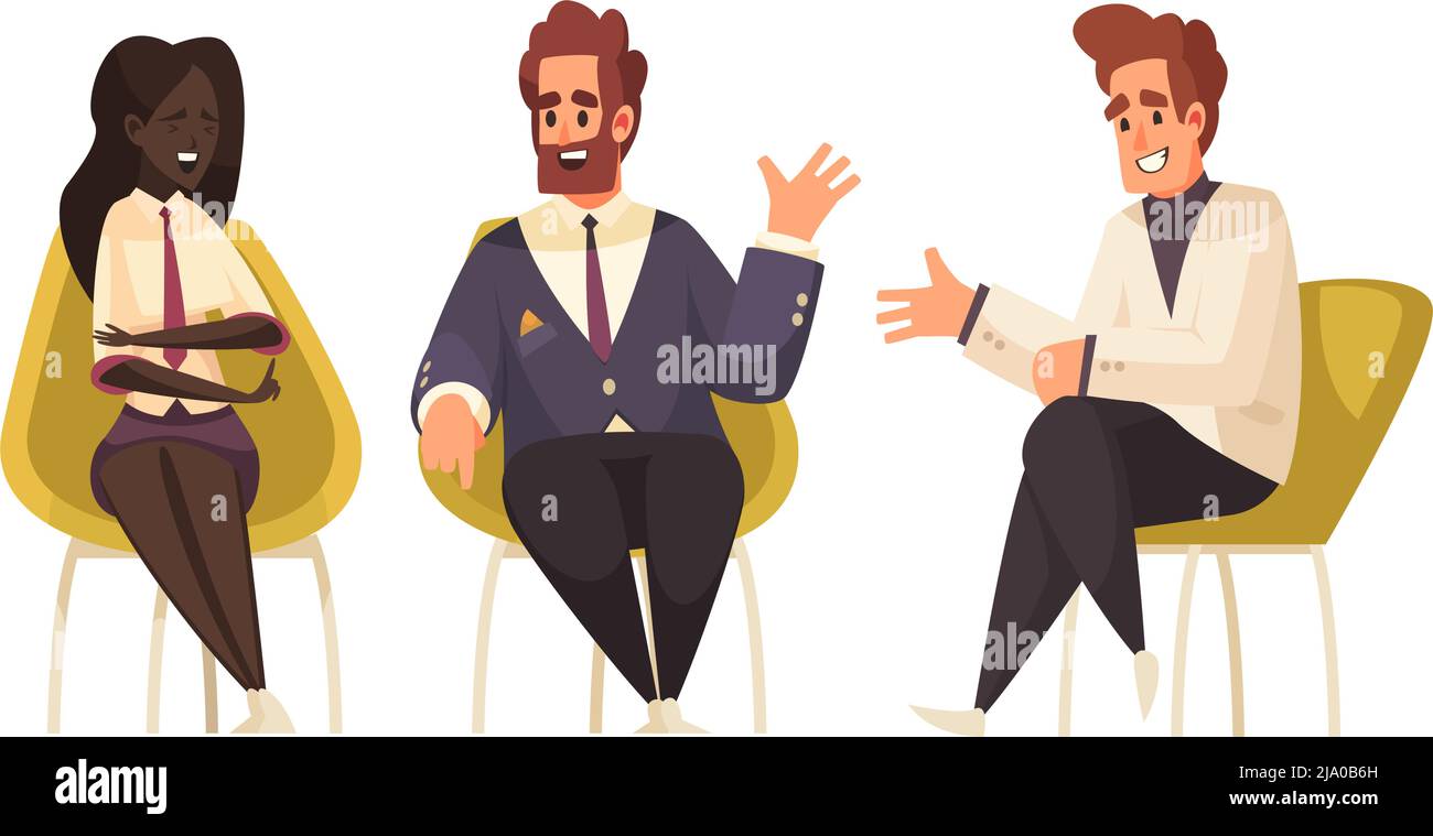 Political talk show composition with characters of three talk show ...