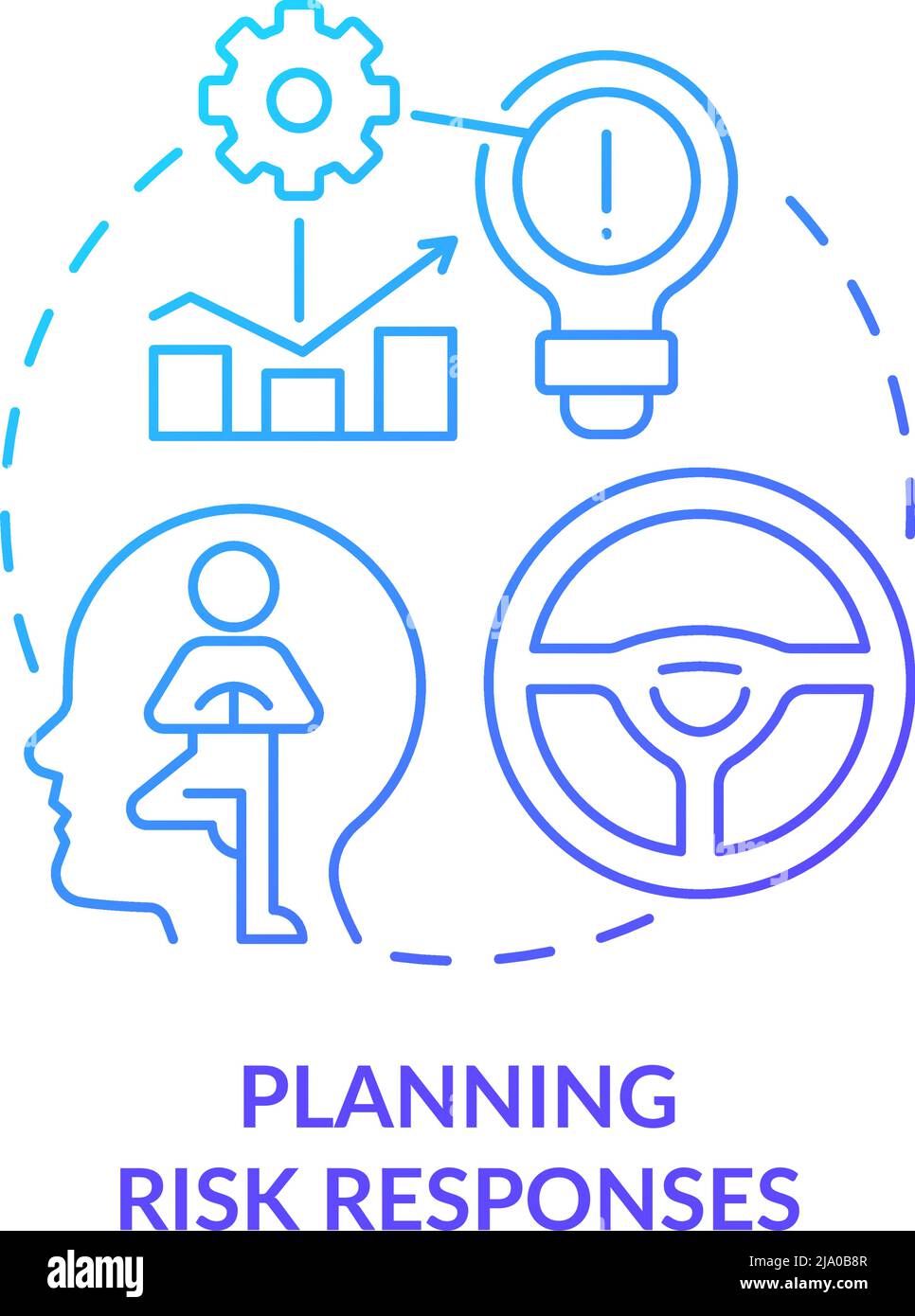 Planning risk responses blue gradient concept icon Stock Vector Image ...