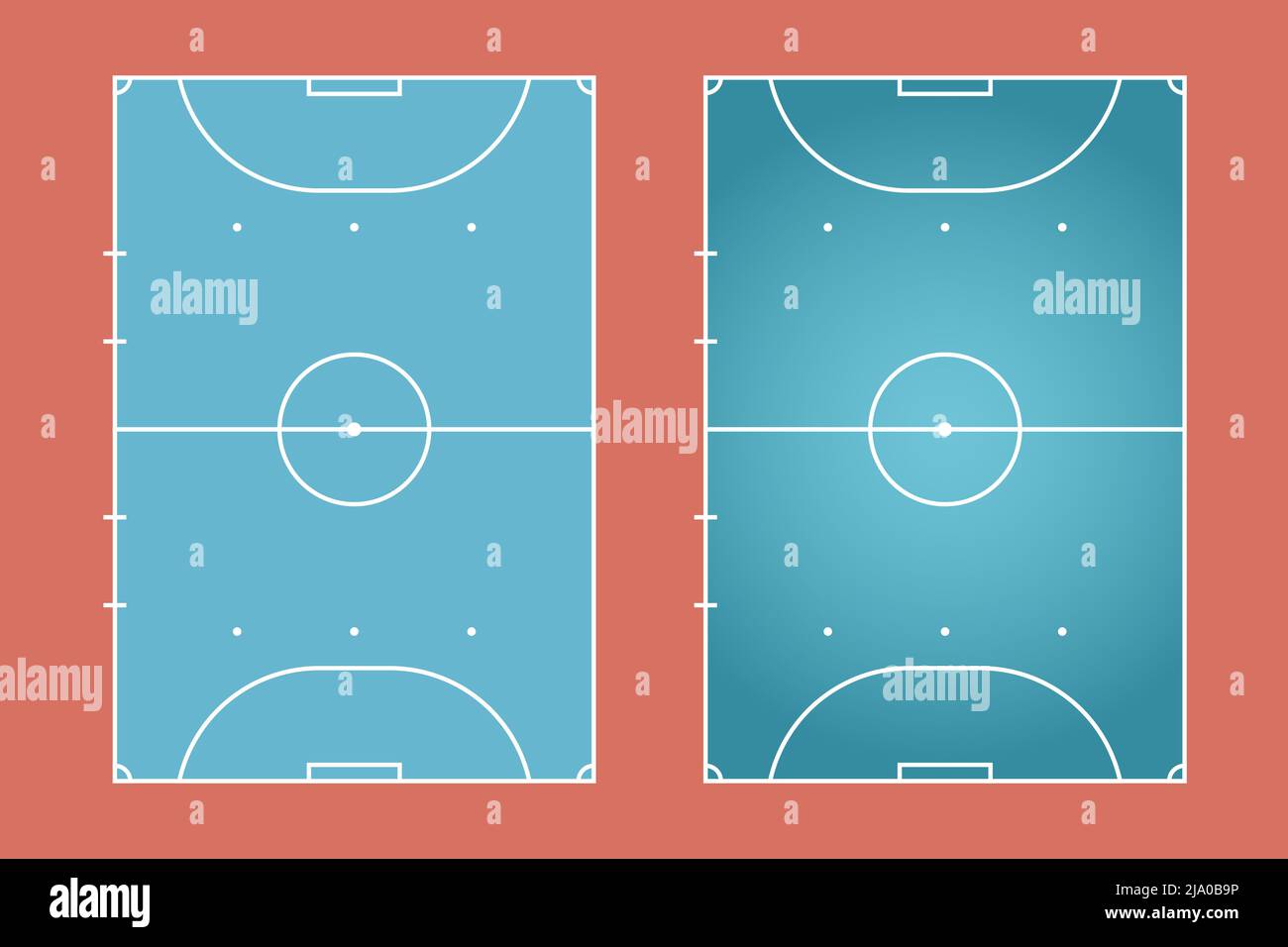 Futsal field flat design, Football field graphic illustration, Vector ...