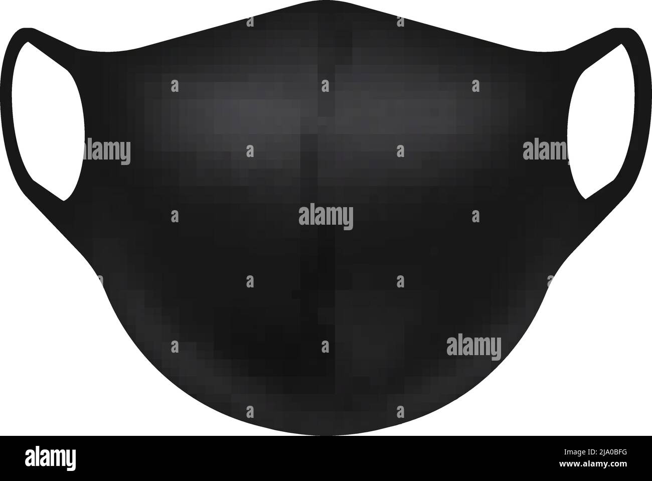 Realistic black face mask on white background vector illustration Stock ...