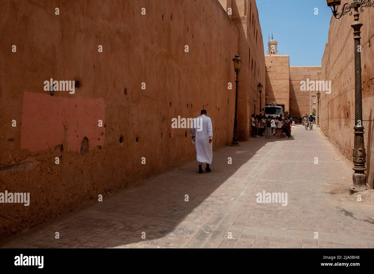 Daily life scene in the traditional Medina and zoco streets of ...