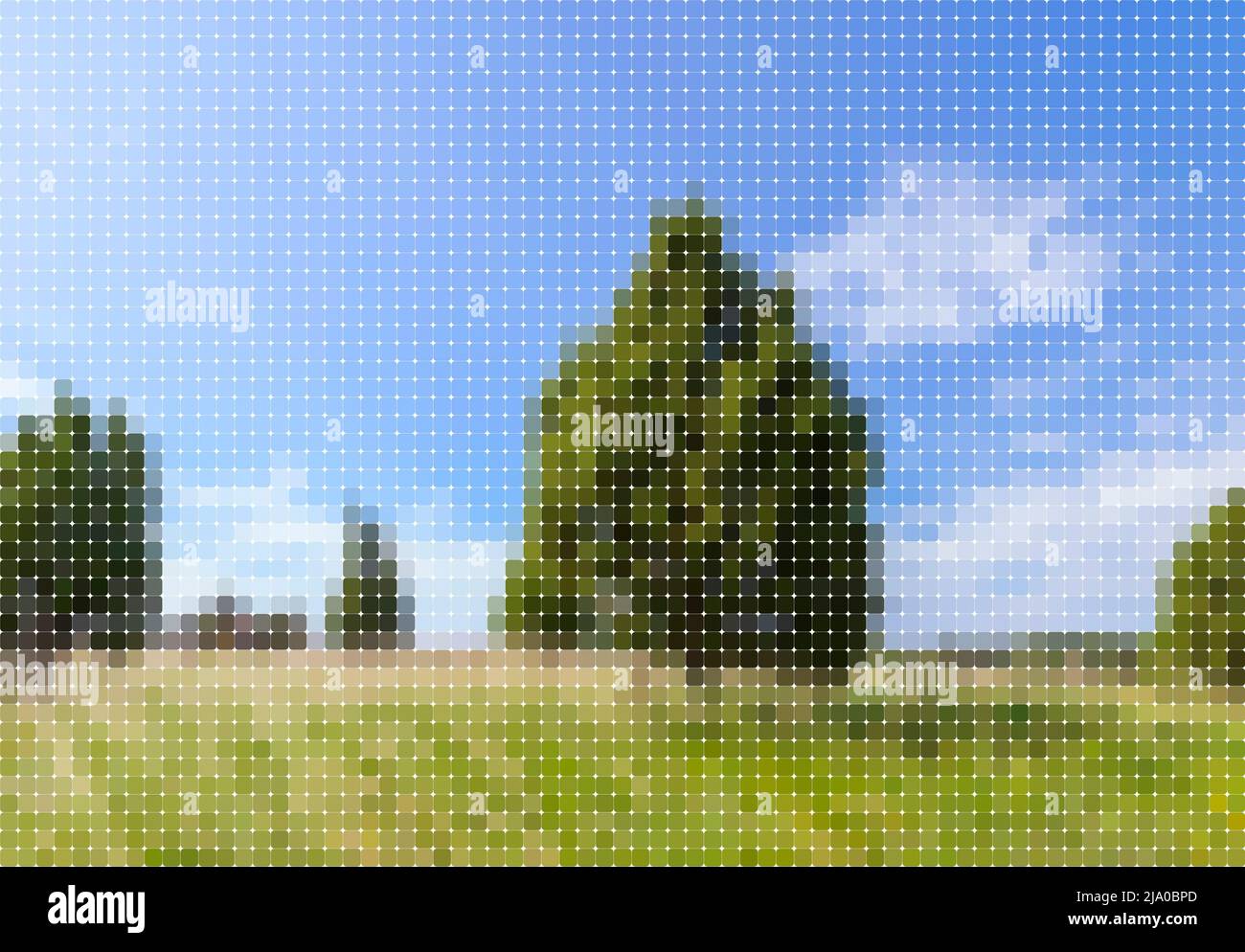 Grid of abstract rounded colorful squares. Spring & summer outdoor ...