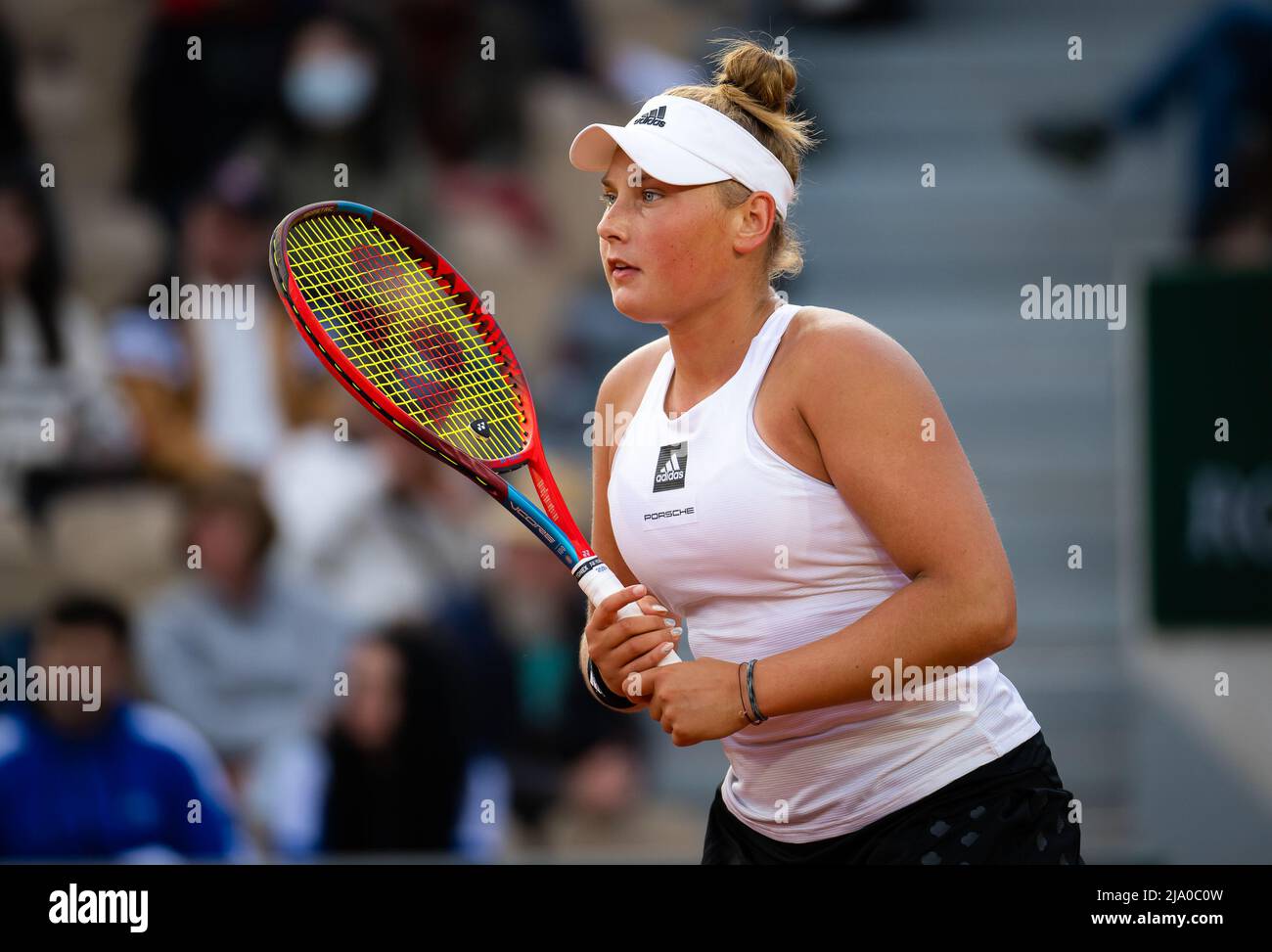 Nastasja Schunk of Germany in action against Simona Halep of Romania ...