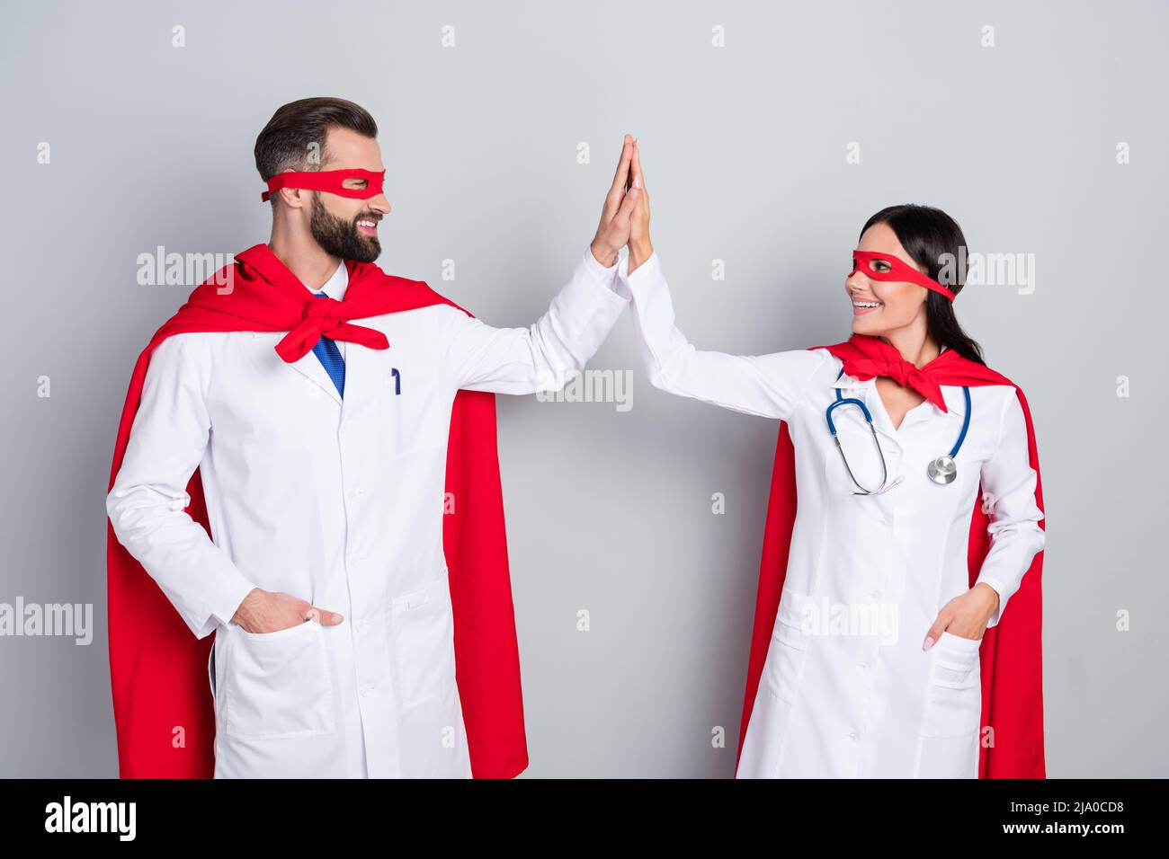 Portrait of two attractive cheerful successful therapists leaders ...