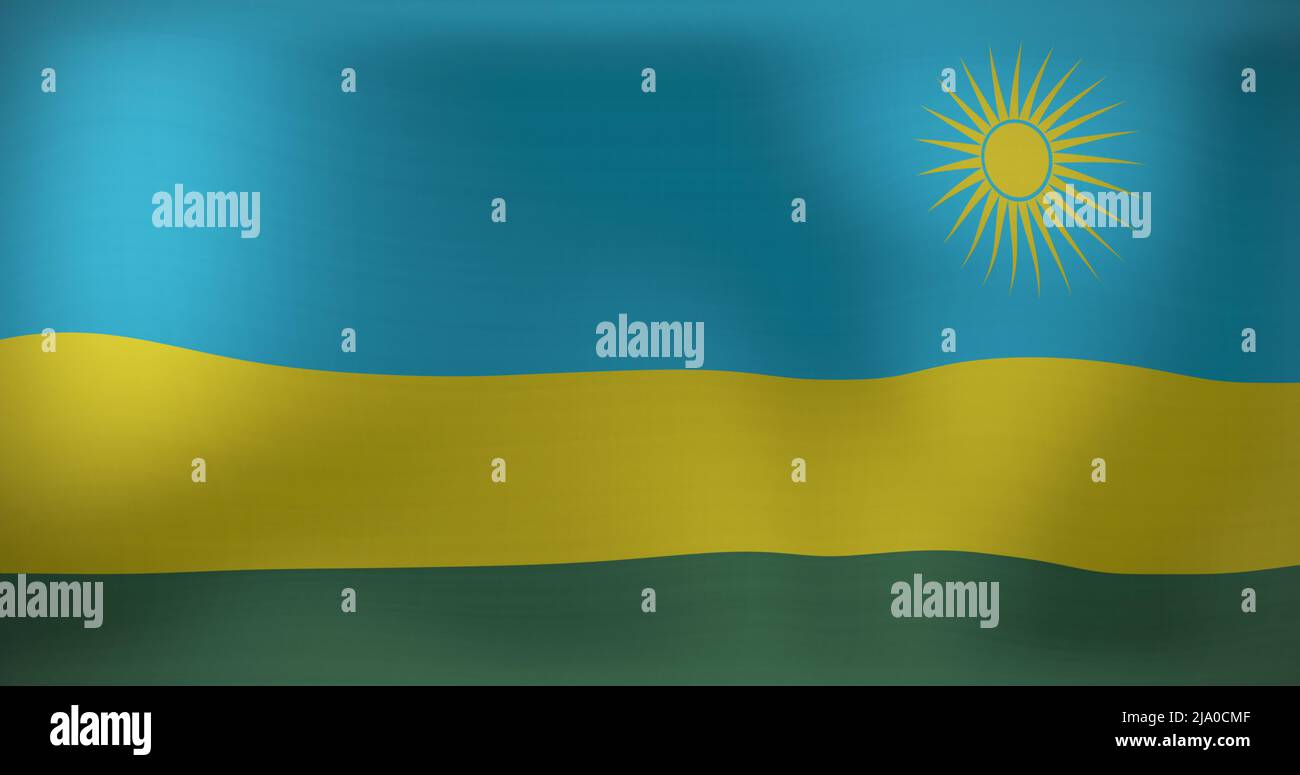 Image of waving flag of rwanda Stock Photo - Alamy