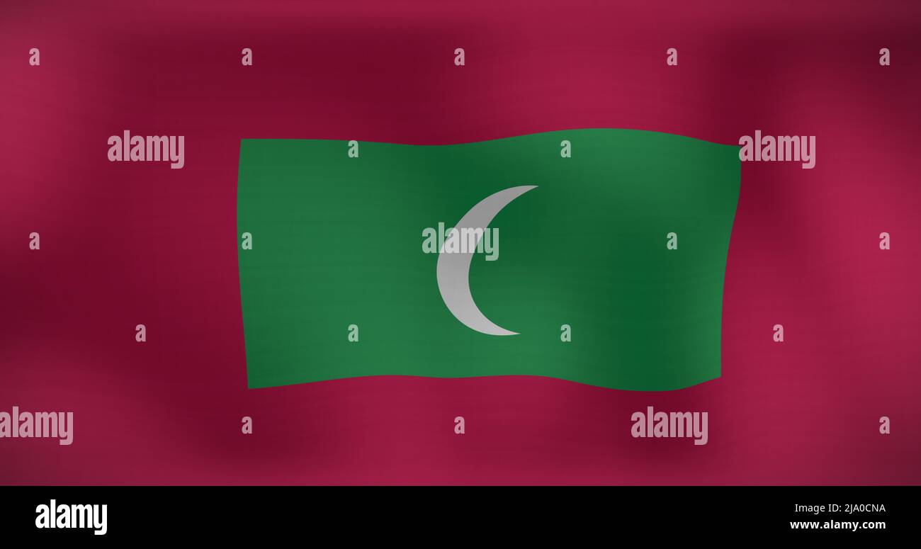Maldives flag waving hi-res stock photography and images - Alamy
