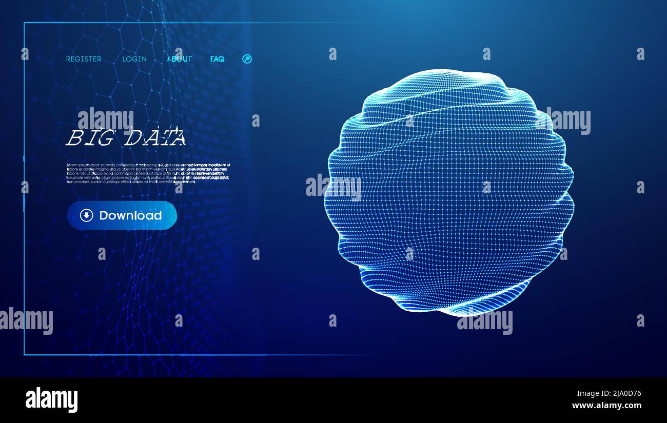 Abstract 3d mesh sphere tech vector. Cloud technology science ...