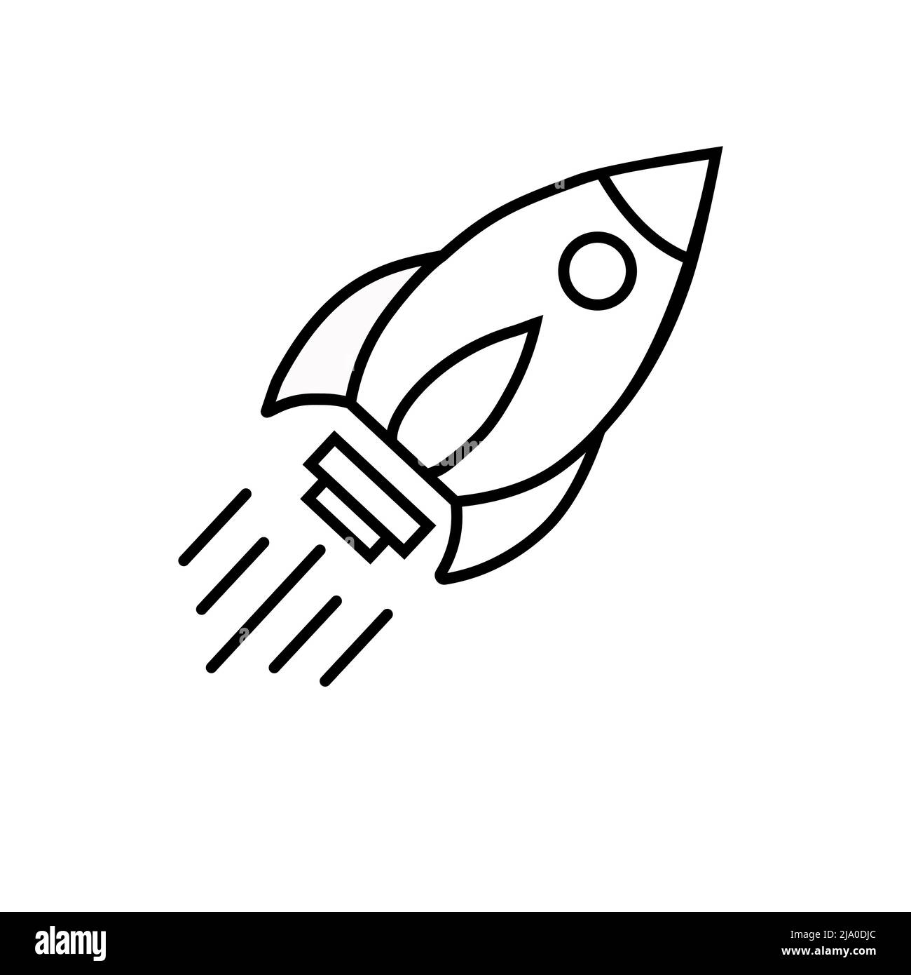 Rocket line icon. Spaceship or any vessel designed for spaceflight ...