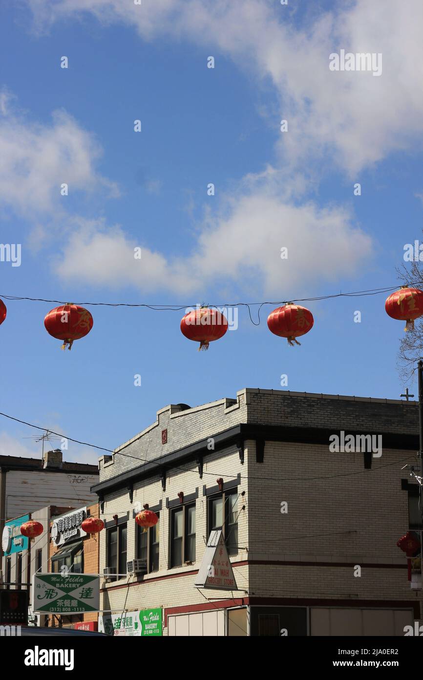 Beautiful red chinese lanterns hanging hi-res stock photography and ...