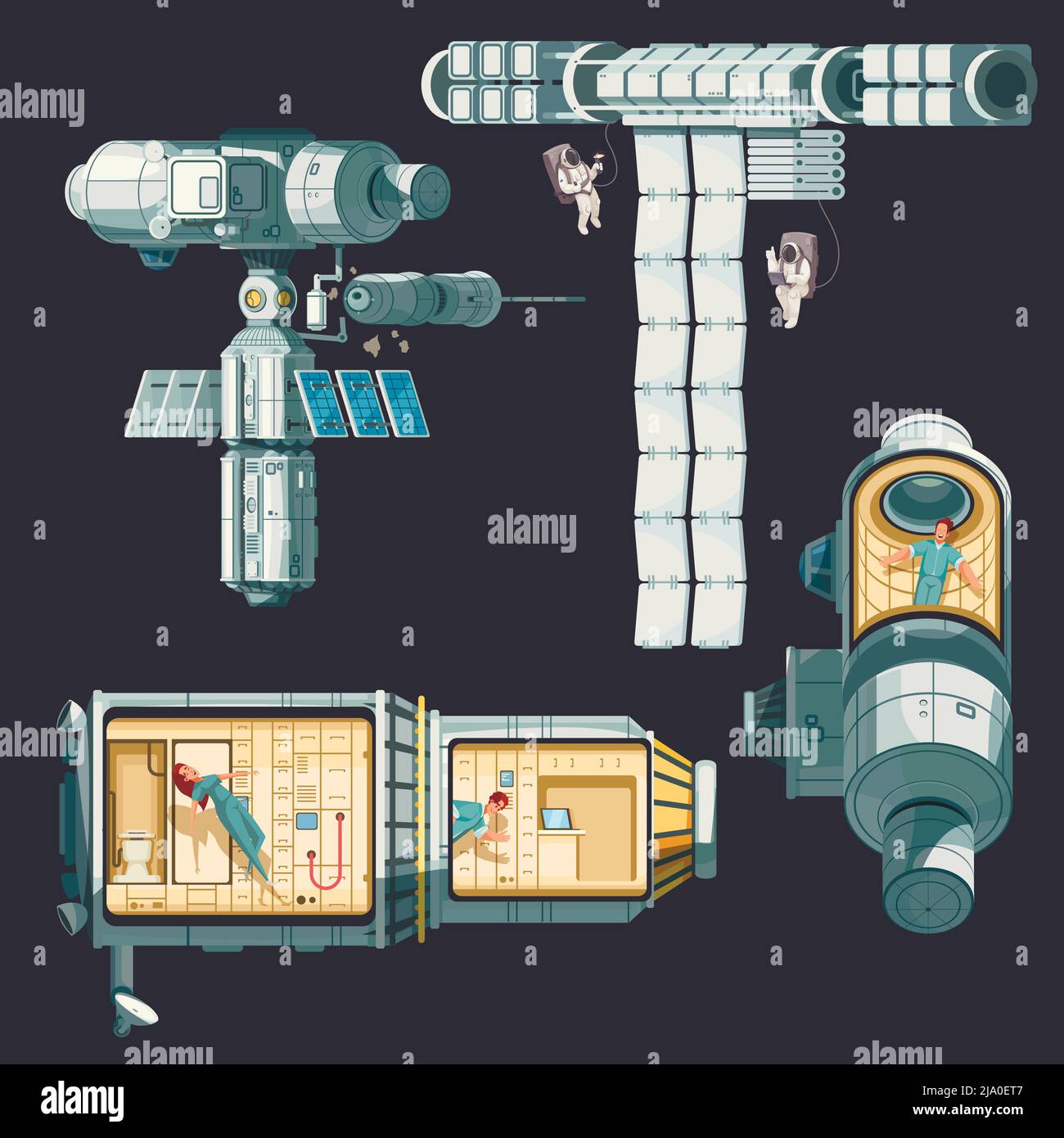 Orbital international space station colored composition it is ...