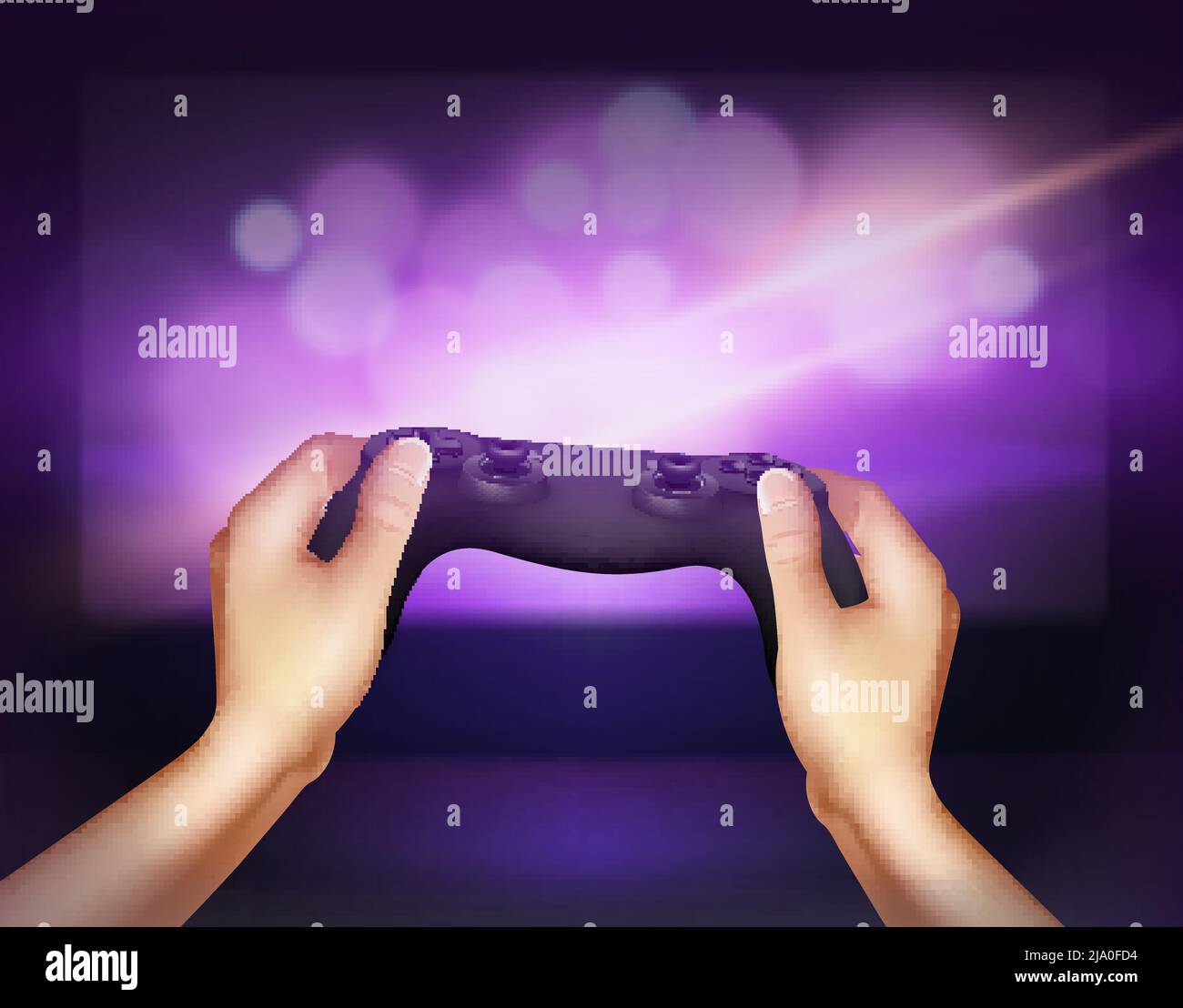 PC video games realistic gamepad controller in hands entertainment ...