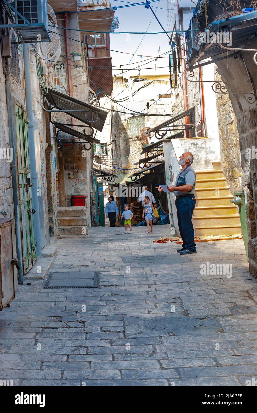 Jerusalem. Israel. Old City. A street in the Christian quarter Stock ...