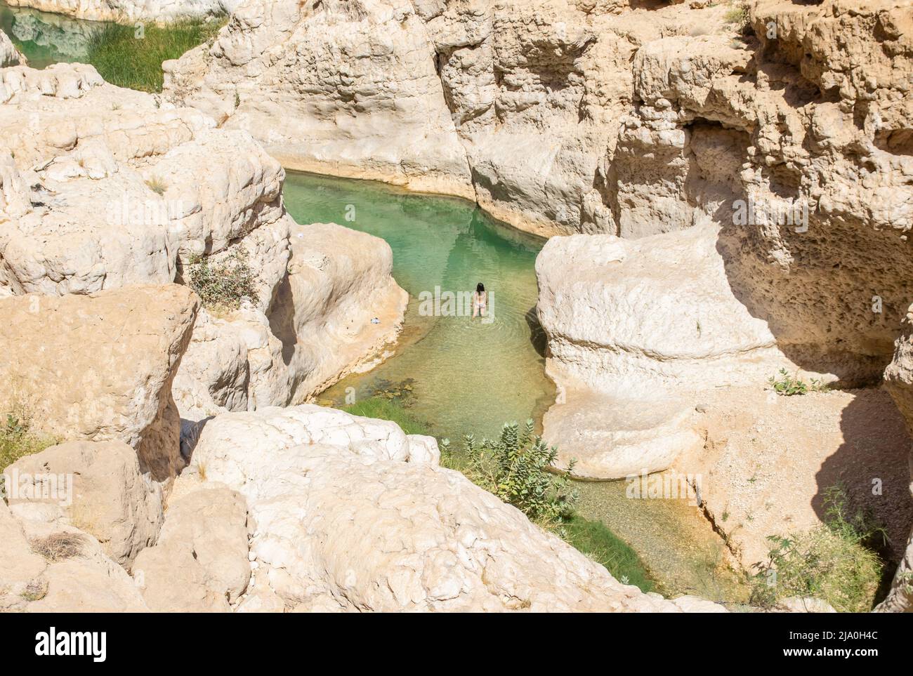 Famous of its vertical cliffs and the green water, Wadi Shab is one of ...