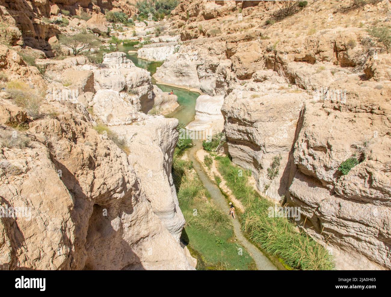 Famous of its vertical cliffs and the green water, Wadi Shab is one of ...