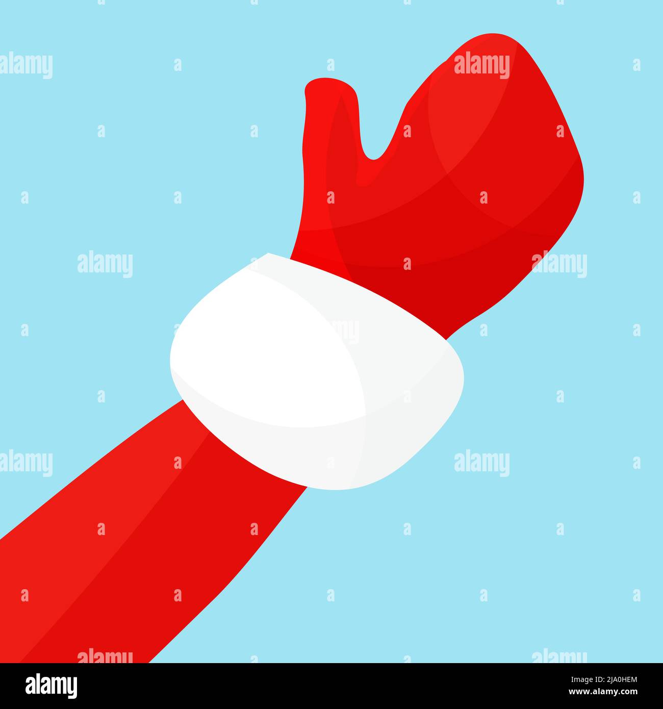 Hand in Santa costume glove showing a gesture waving . Vector ...