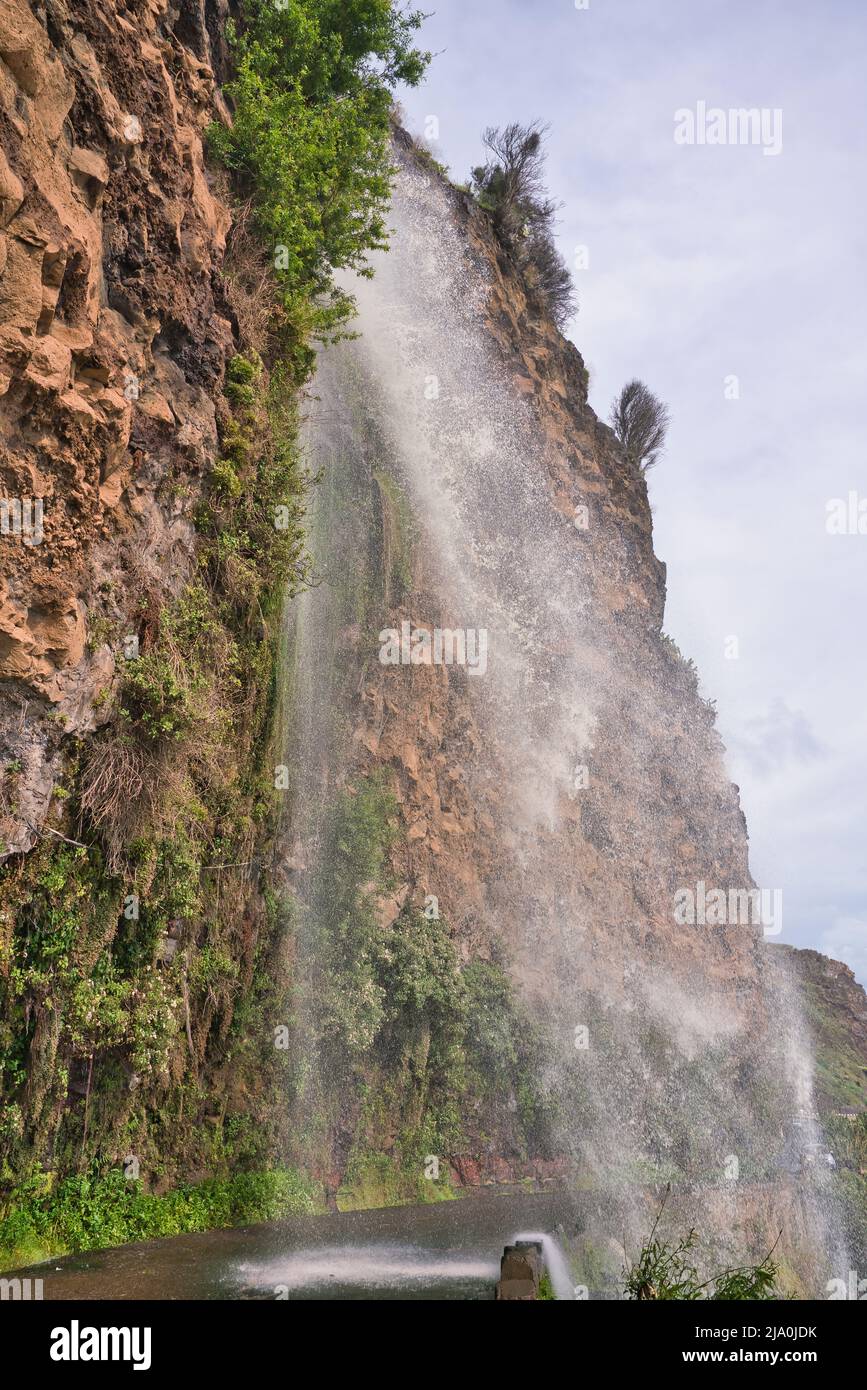 The Cascata dos Anjos, Angels Waterfall,Anjos, municipality of Ponta do ...