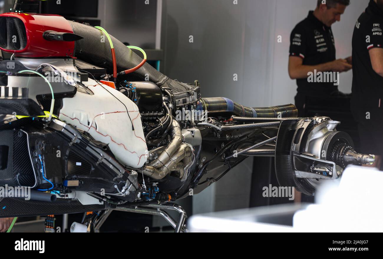 Mercedes AMG F1 Team W13, mechanical detail, engine, moteur, during the ...