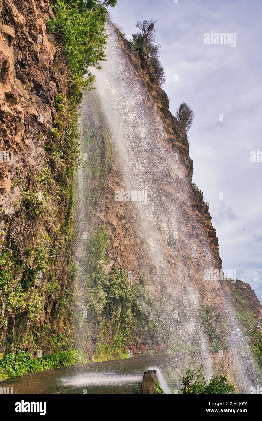 The Cascata dos Anjos, Angels Waterfall,Anjos, municipality of Ponta do ...