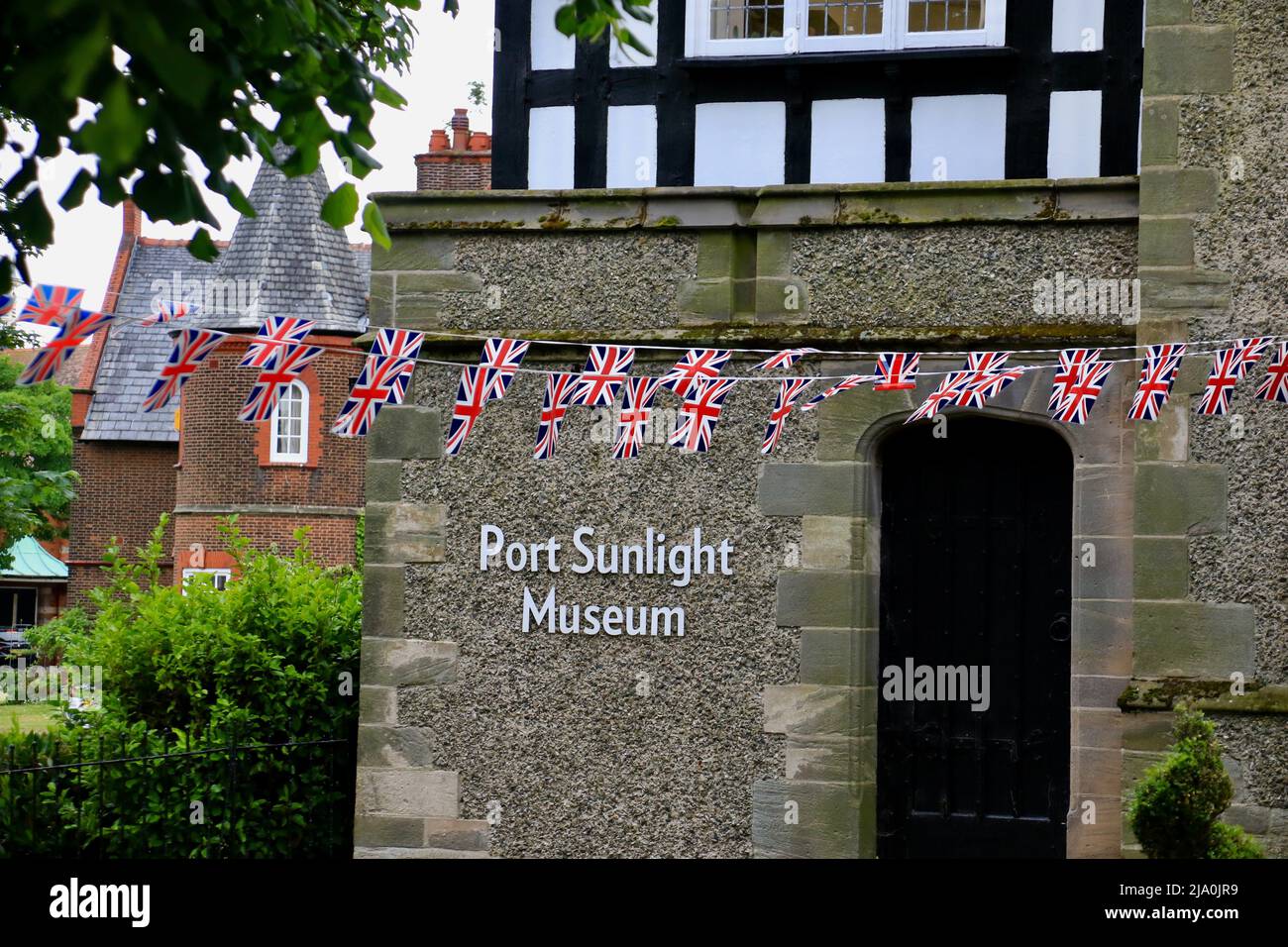 Port Sunlight prepares for queens jubilee Stock Photo - Alamy