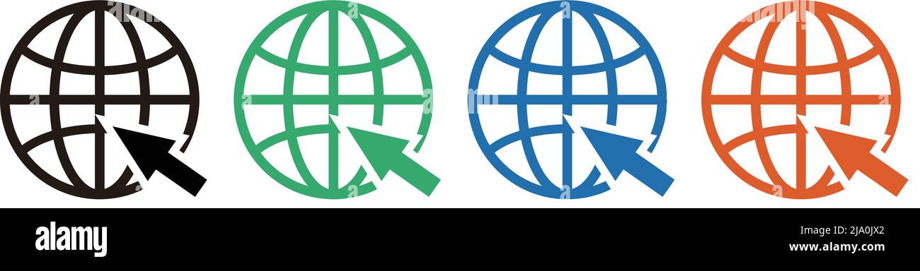 Colorful browser and mouse cursor icon set. Editable vector Stock Vector Image & Art - Alamy