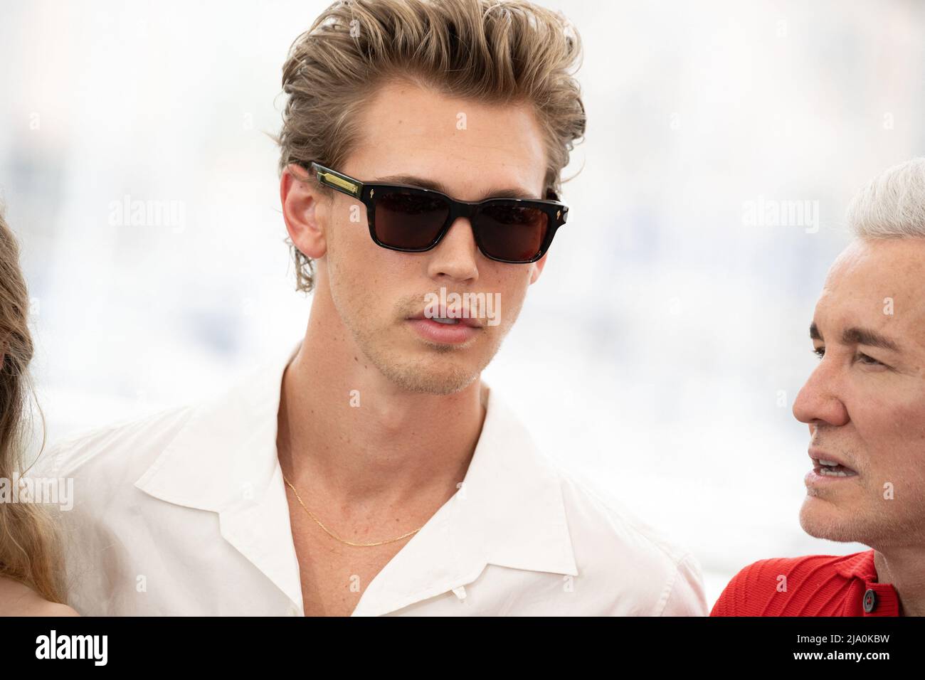 Austin Butler attends the photocall for Elvis during the 75th annual ...