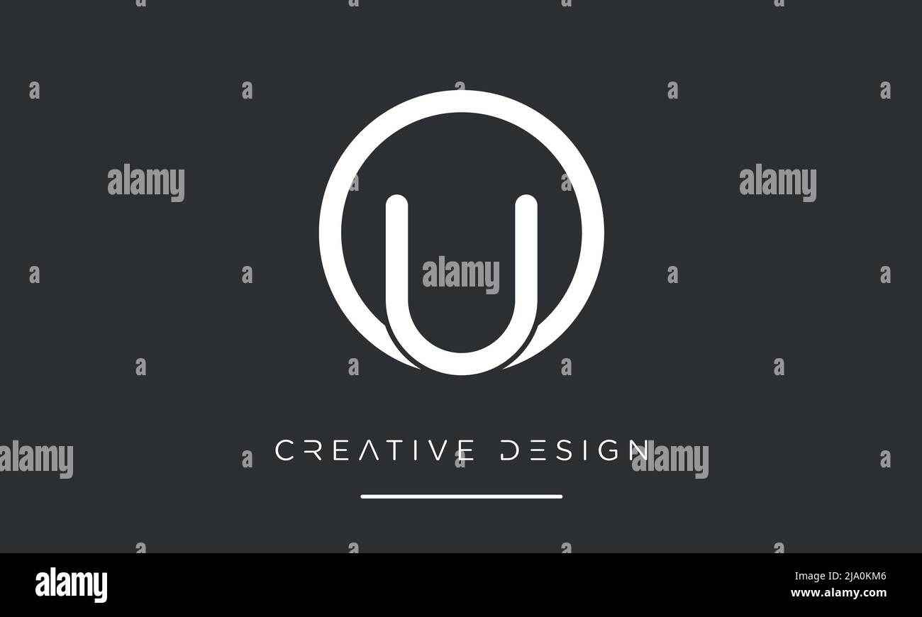 Alphabet Letters OU or UO Abstract Logo Emblem Monogram Stock Vector ...