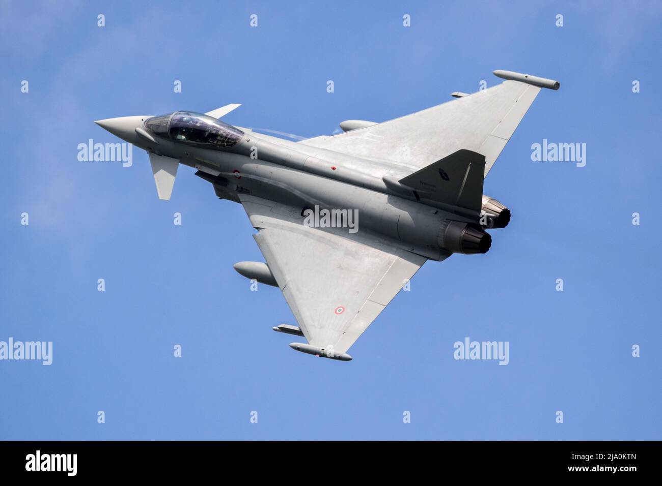 Italian Air Force Eurofighter Typhoon fighter jet aircraft in flight ...