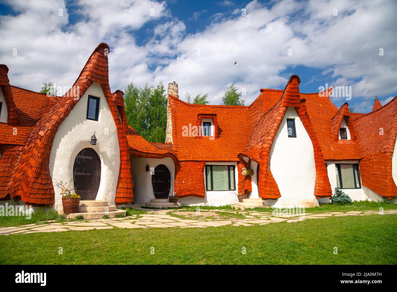 Clay Castle of the Valley of Fairies in the village Porumbacu de Sus in ...