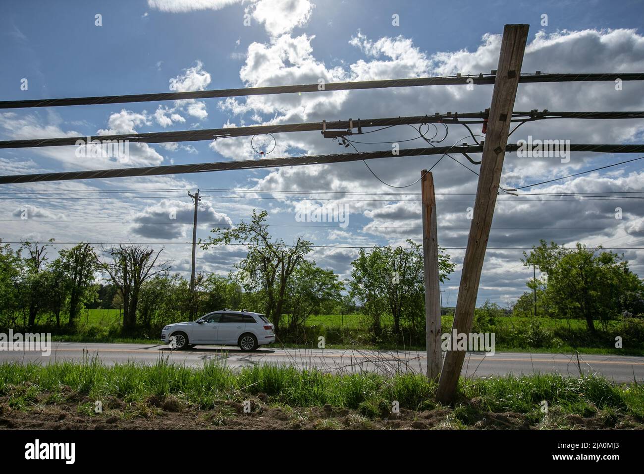 Destruction left behind after the wind storm Stock Photo - Alamy