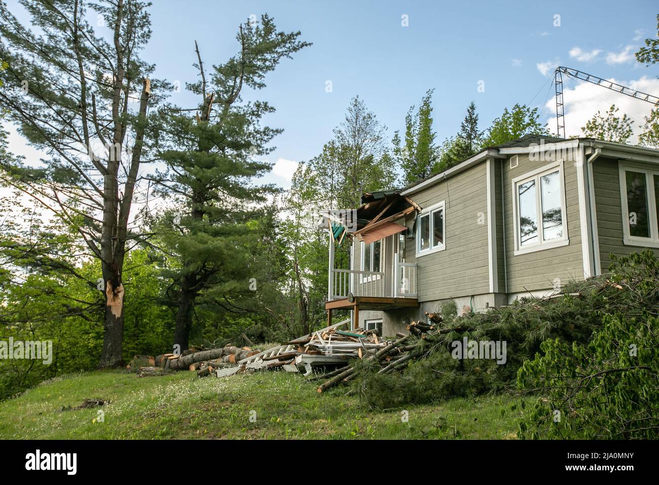 Destruction left behind after the wind storm Stock Photo - Alamy