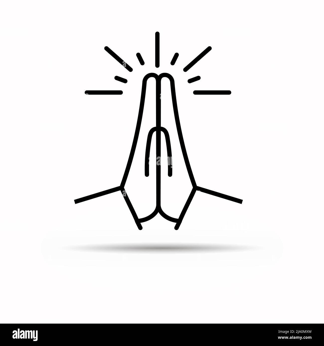 Pray or hands together in religious prayer flat vector icon for apps ...