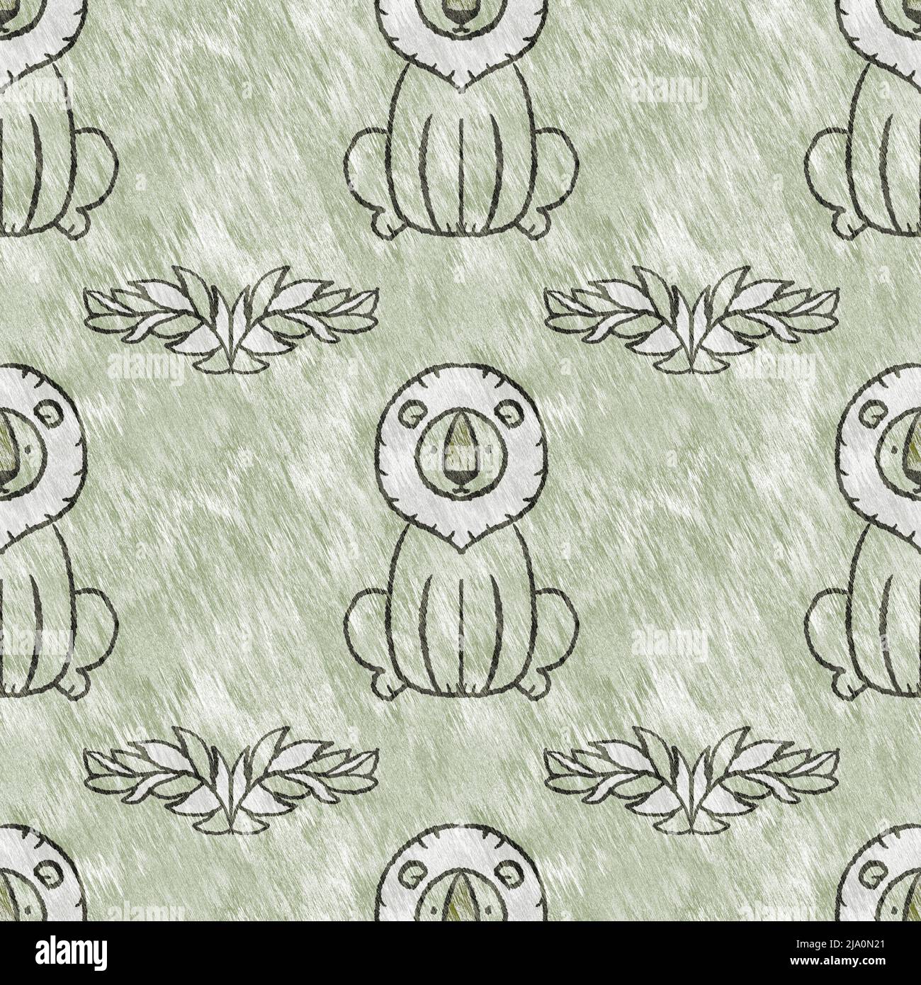 Cute safari lion wild animal pattern for babies room decor. Seamless ...