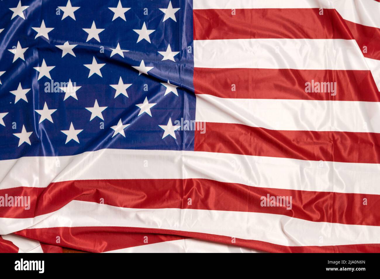 Close up crumpled flag of the USA. National flag of United States of ...
