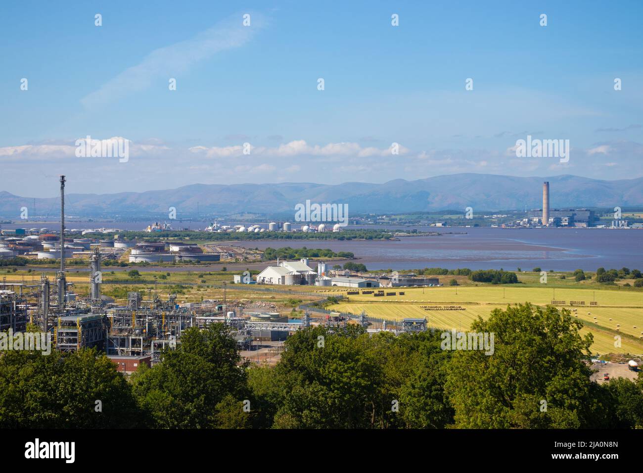 Grangemouth Refinery owned by Ineos with Longannet Power Station in the ...