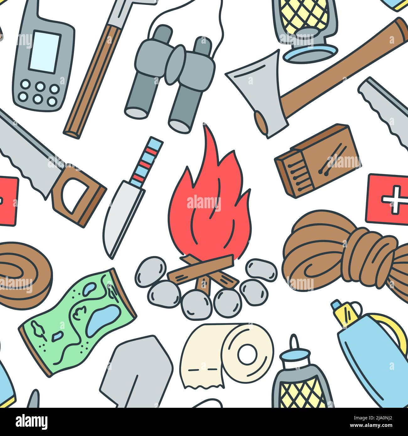 Hiking vector seamless pattern Stock Vector Image & Art - Alamy