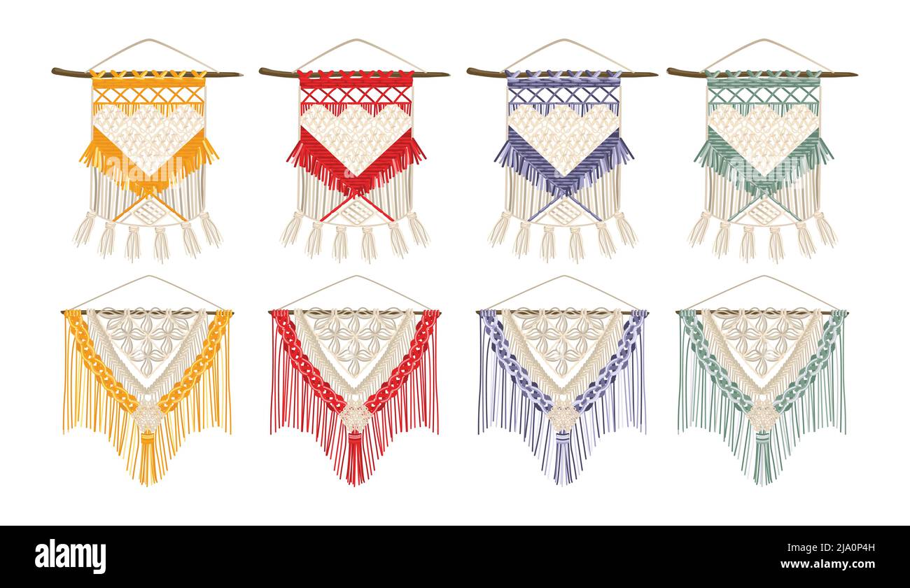 Handcrafted macrame color set of wall hanging for house decoration ...